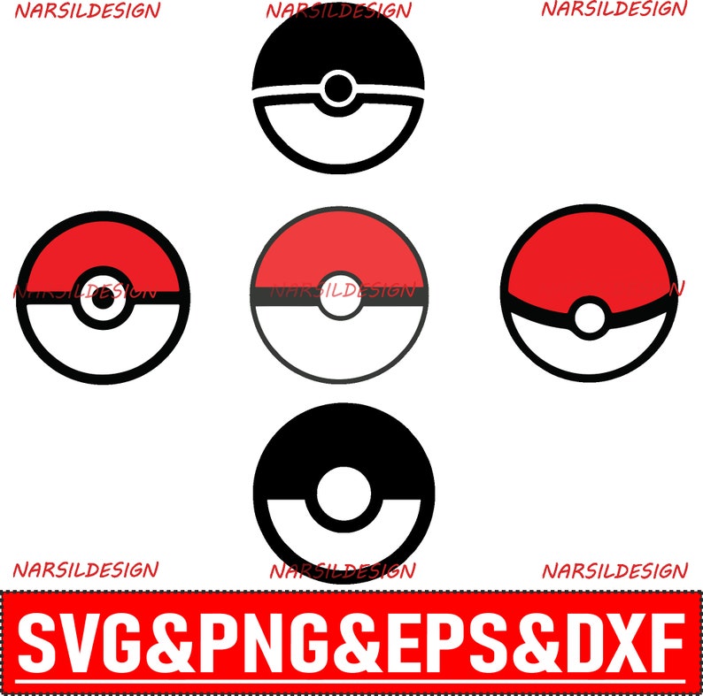 Pokemon Pokeball Bundle SVG PNG EPS dxf Clip Art para máquinas ...