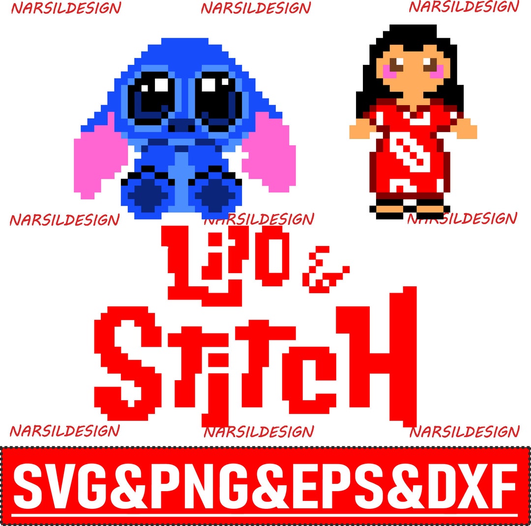 Lilo and Stitch Pixel Art SVG for Cricut and Sublimation, Stitch Cut ...