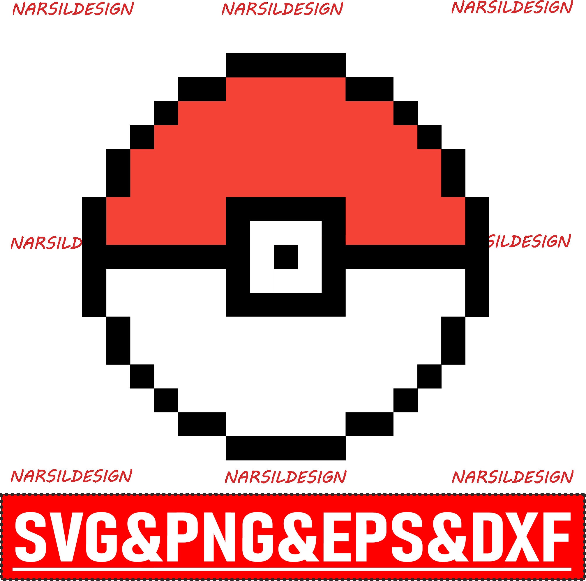 Pixel Pokeball Transparent Background