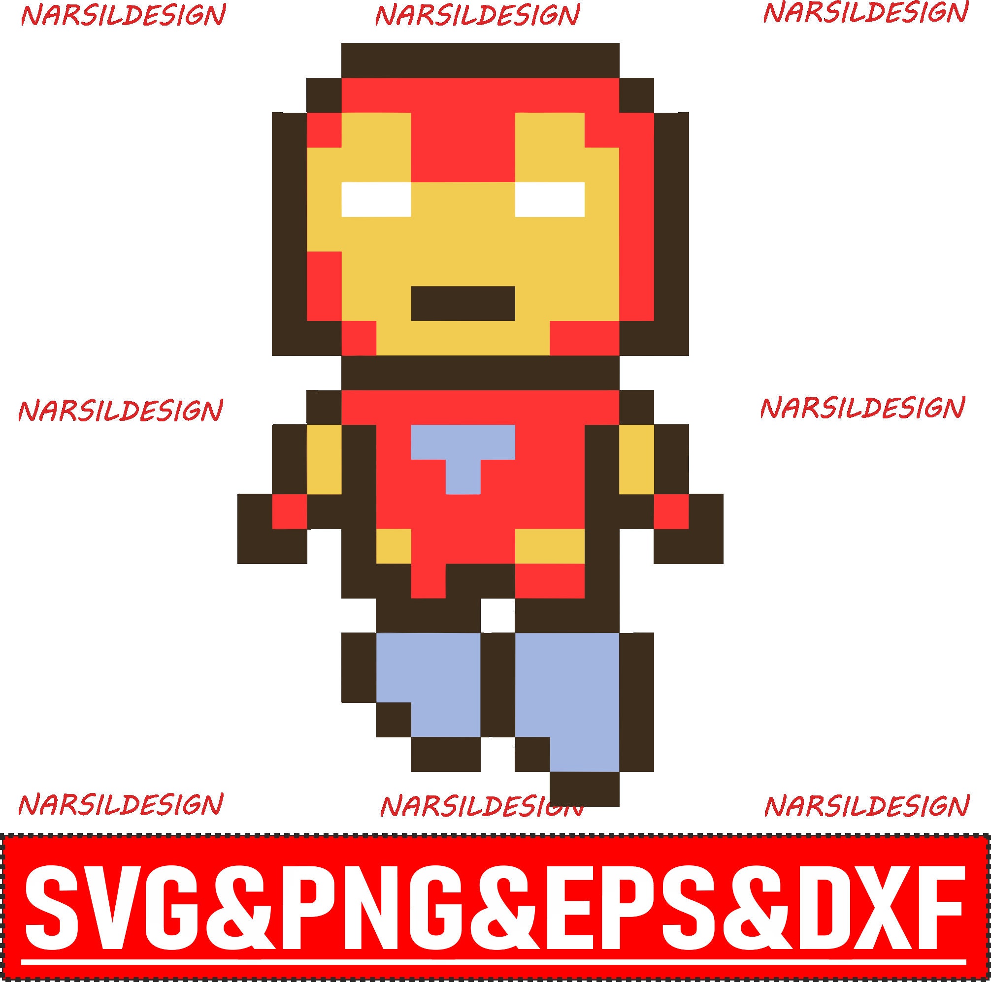 Iron Man Pixel Art SVG, Superhero Clipart (digital Files) - Etsy Canada