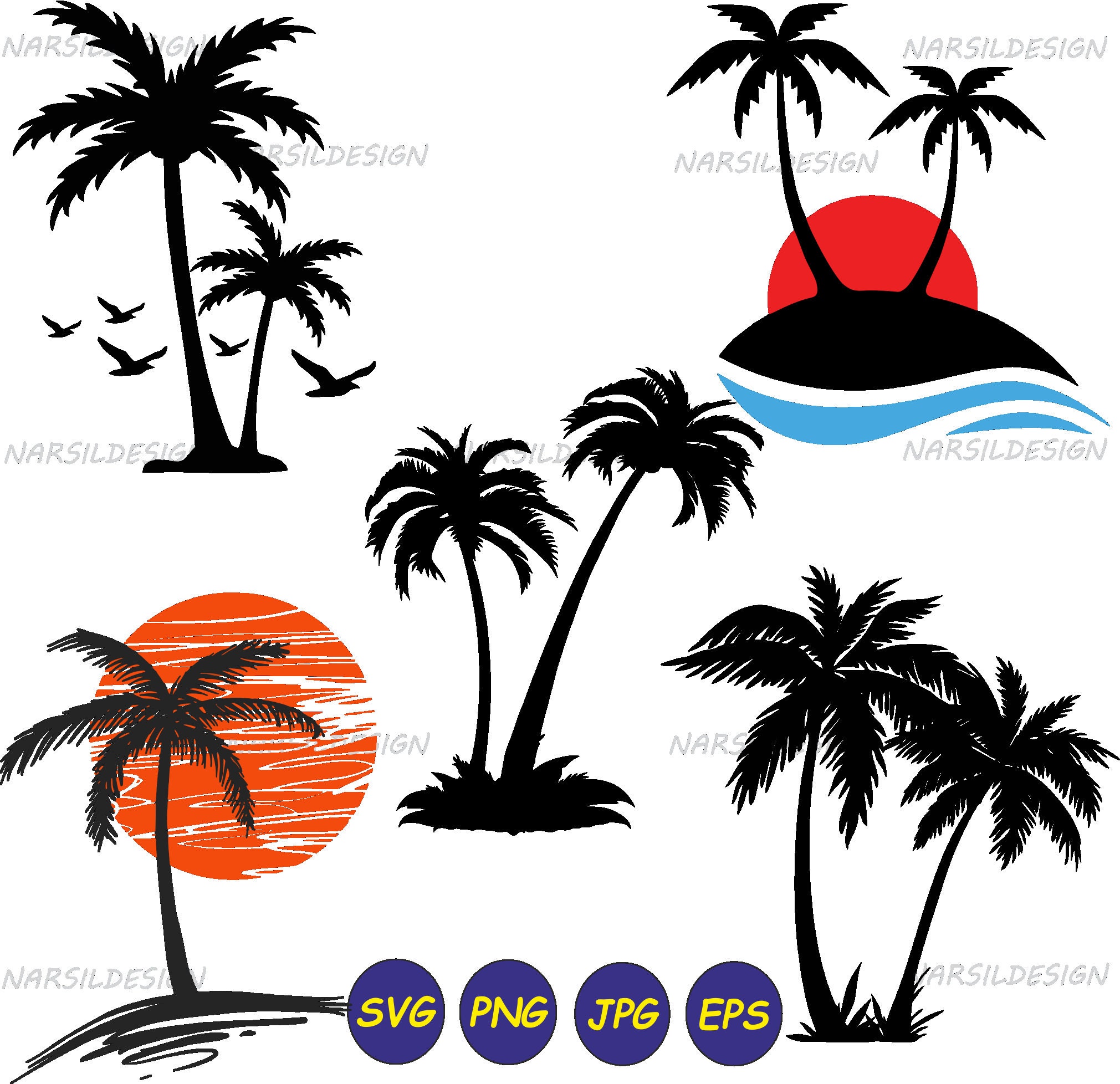 Palm Tree Svg Palm Tree Silhouette Palm Tree Cut Files Palm - Etsy UK