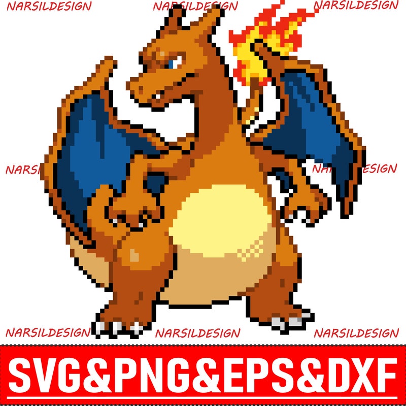 Charizard Pixel Art - Etsy