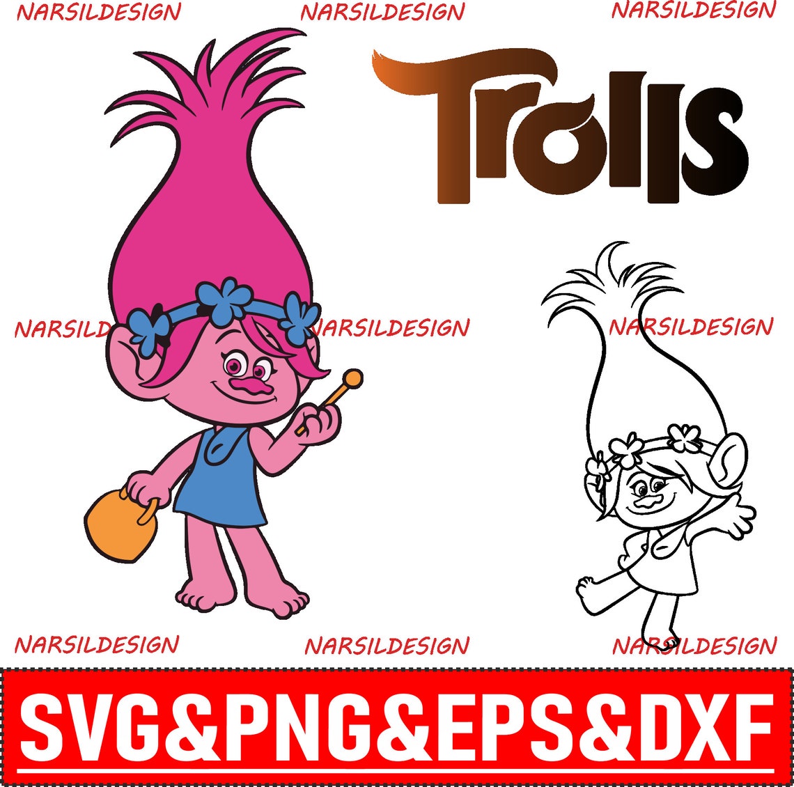 Trolls Svg Bundle, Trolls Png, Cricut, Silhouette, Digital Designs ...