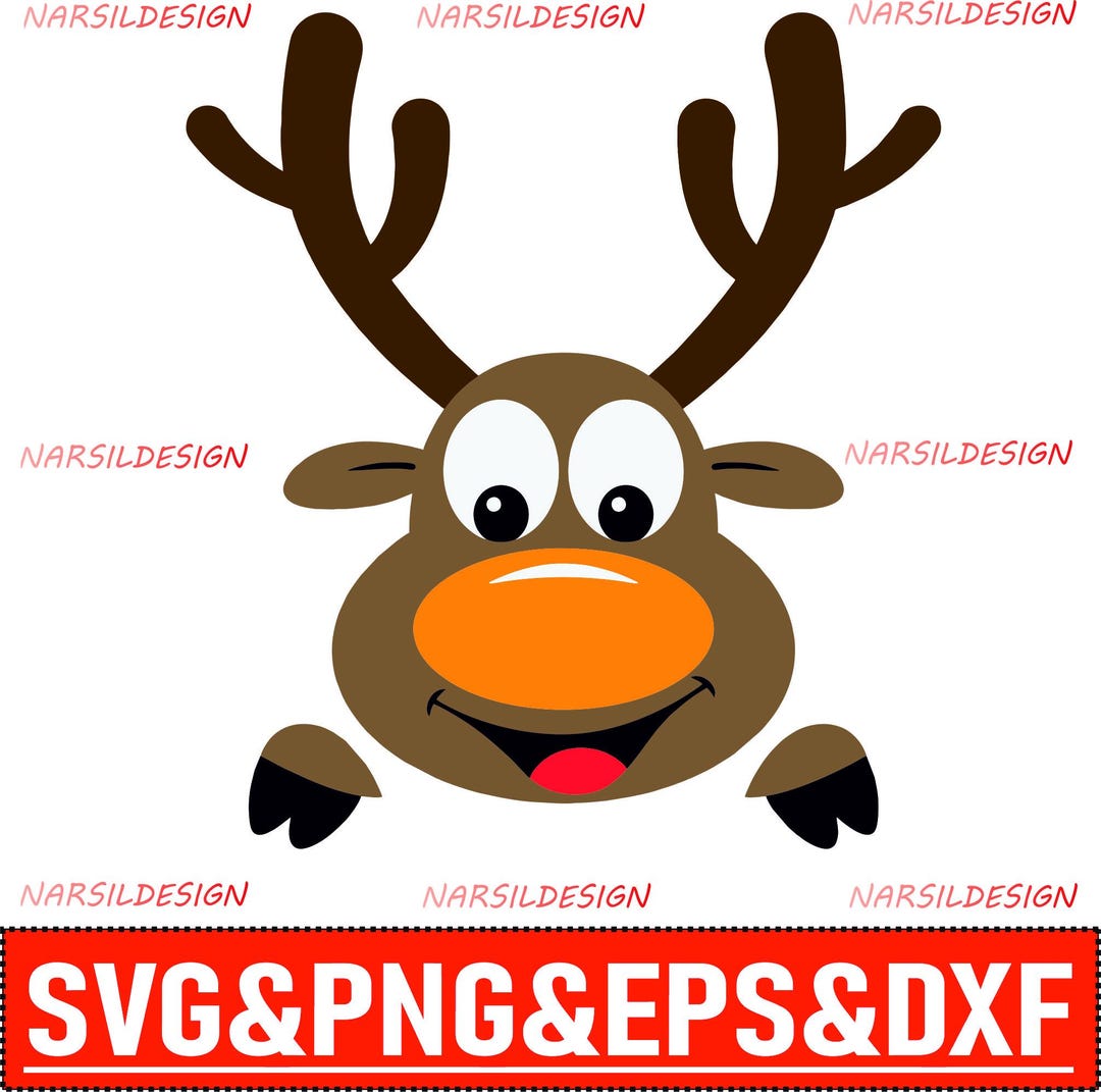 Cute Reindeer SVG Clipart Set, Christmas Deer, Watercolor Santa ...