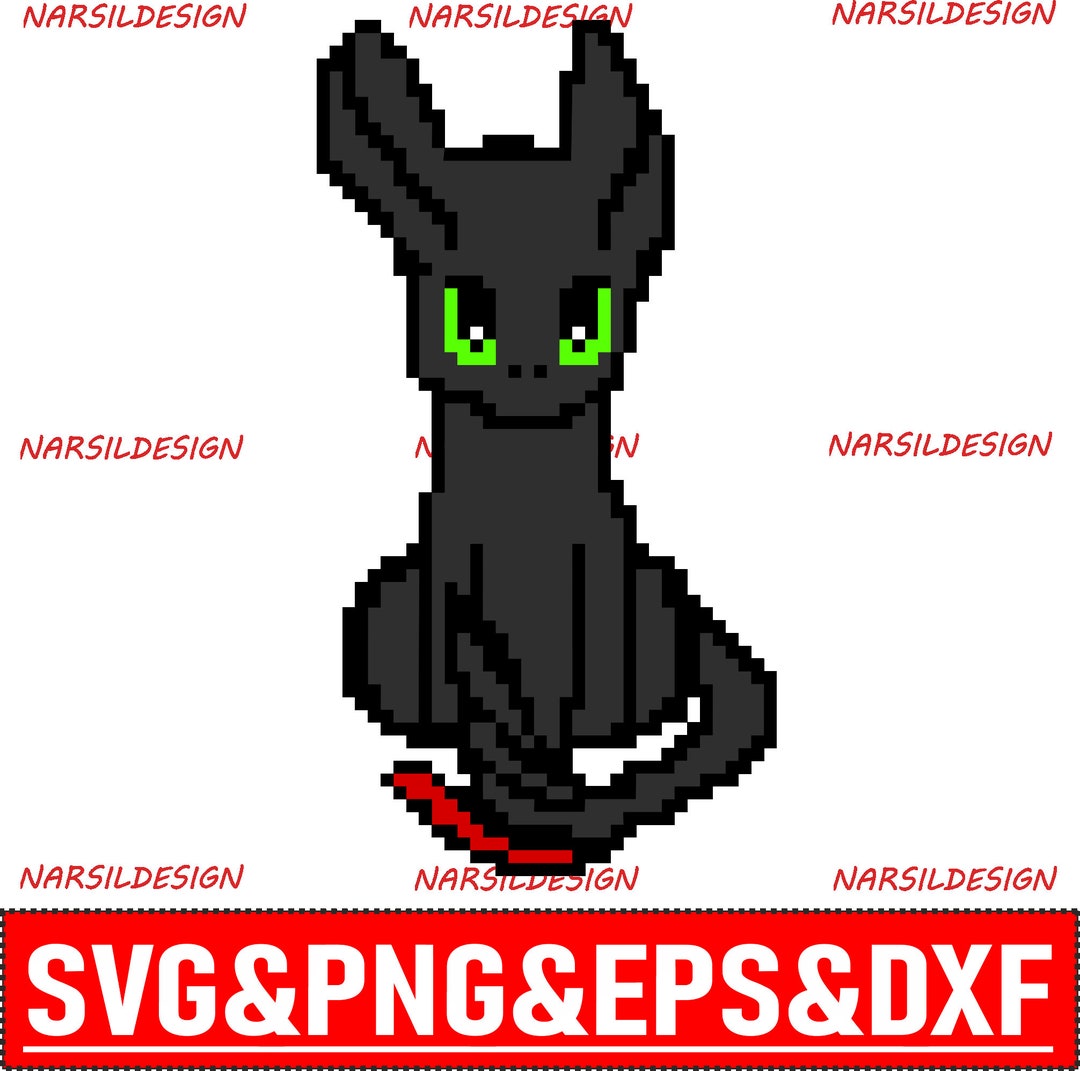 Toothless Pixel Art, Svg Train Your Dragon Svg, Dragon Toothless Svg ...