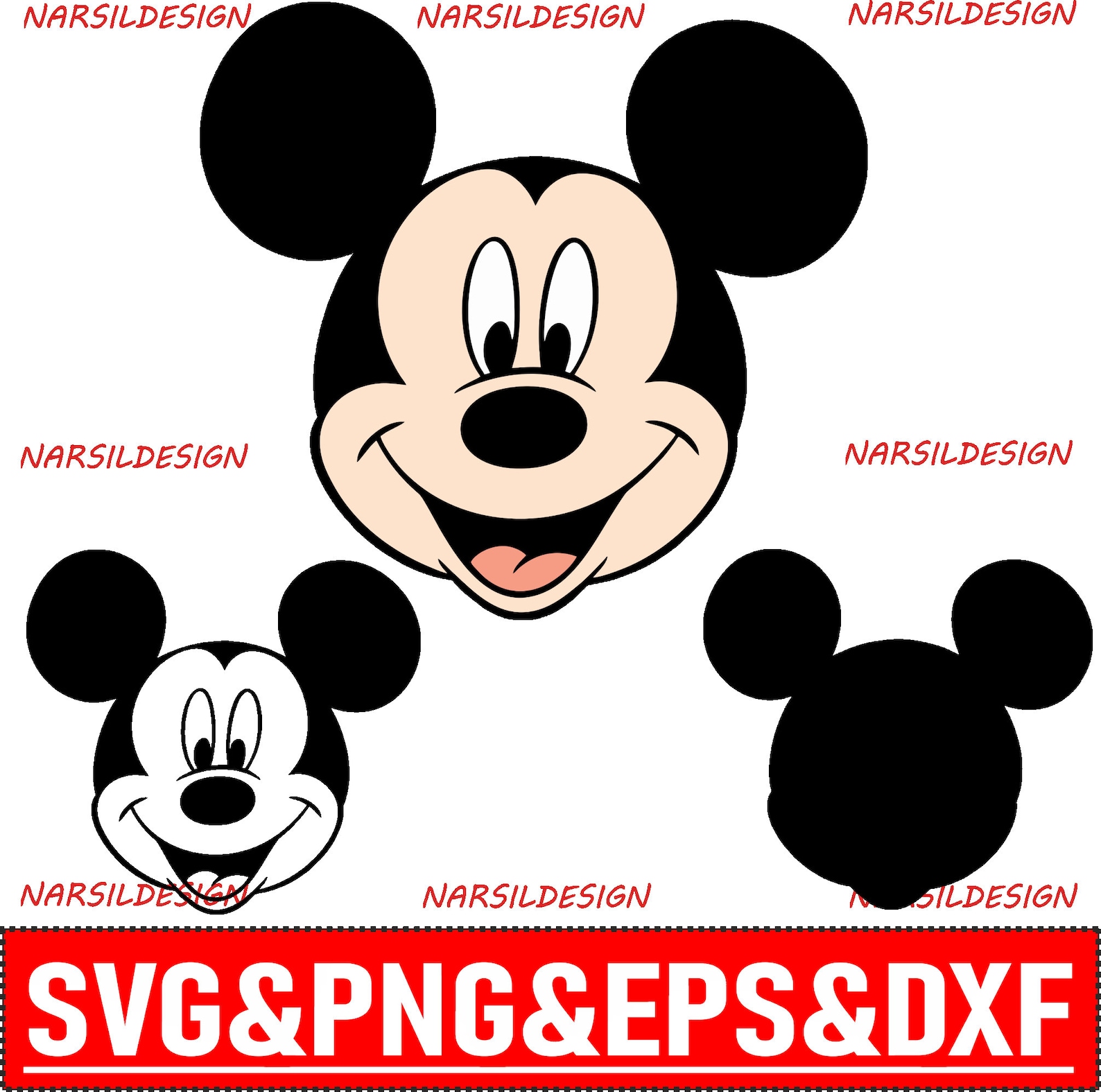 Mickey Head SVG & PNG Svg Files for Cricut Separated Svg - Etsy Canada