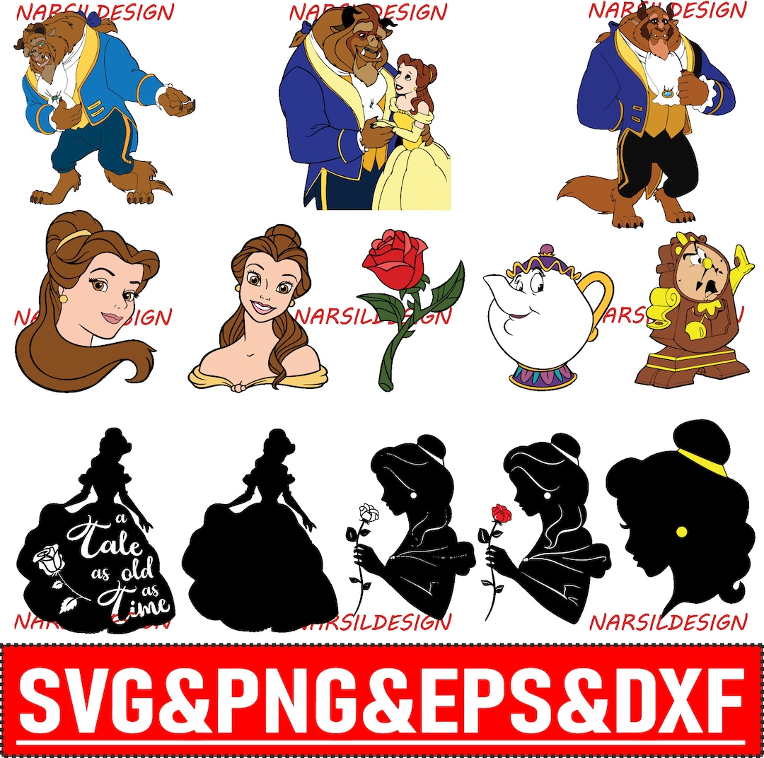 Beauty and the Beast SVG Bundle, Layered Clipart (digital Cut File) - Etsy