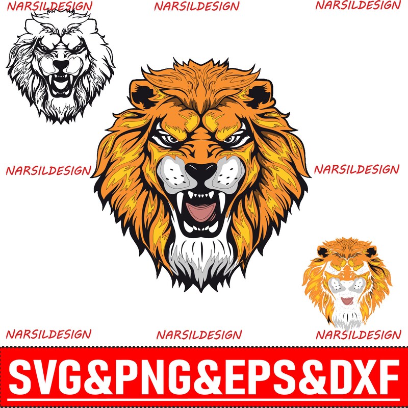 Lion Mascot Svg - Etsy