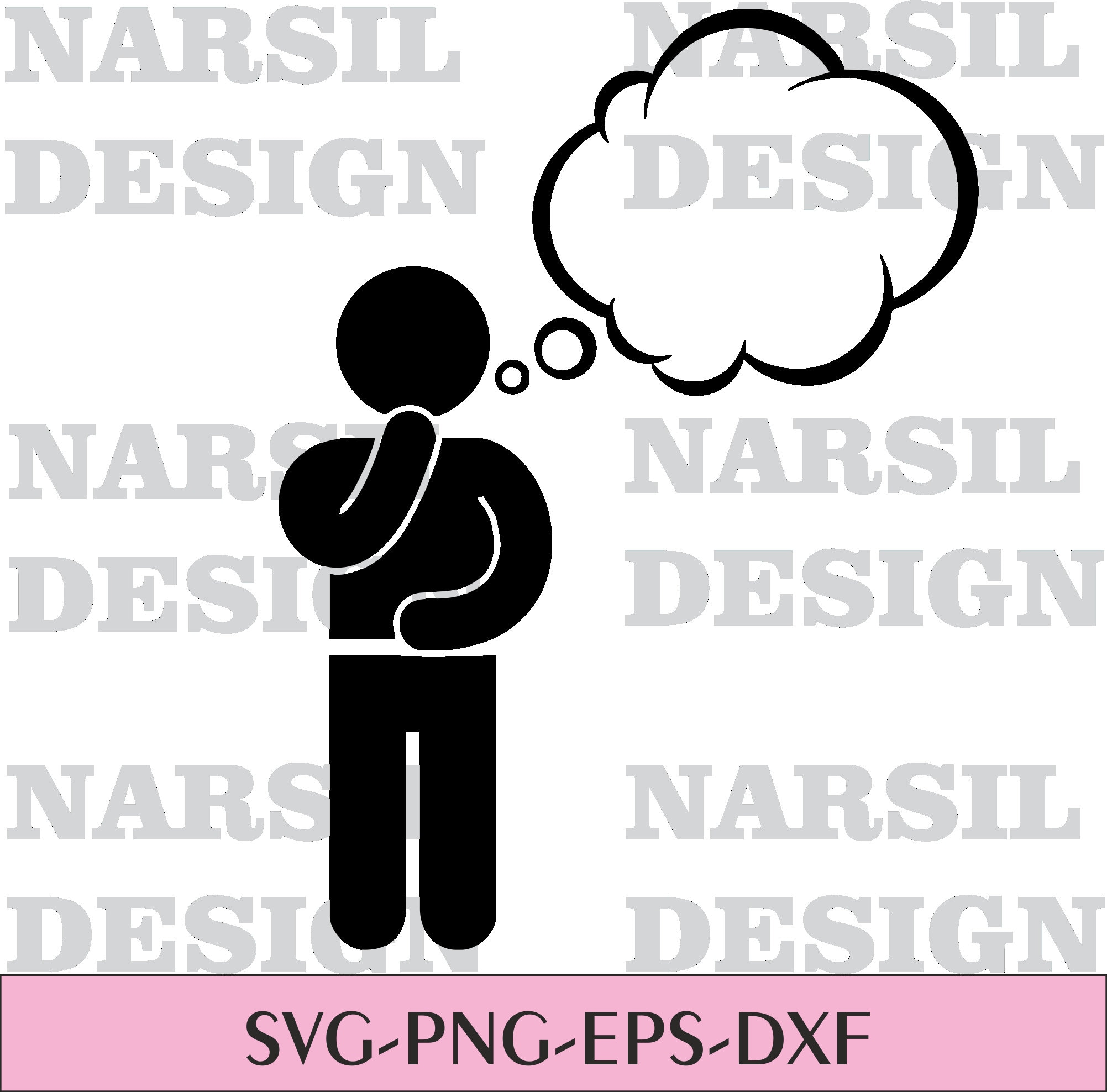 Thinking Clipart Svg Thinking Svg Vector Thinking Clip Art - Etsy