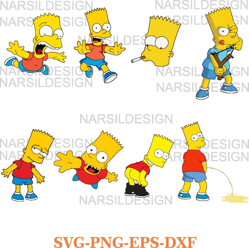 The Simpsons Bundle Svg Bart Simpsons Svgsvg Simpsons Png - Etsy