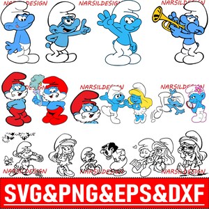 Smurfs SVG Bundle - the Smurfs Print Files - Smurfs Outline Svg ...