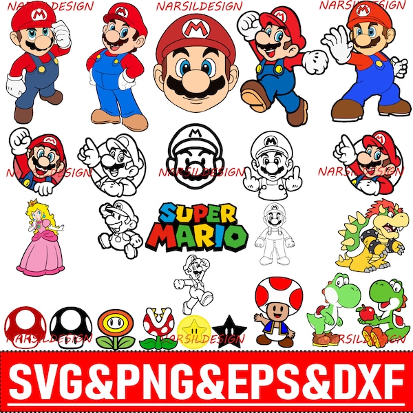 Mario Svg - Etsy