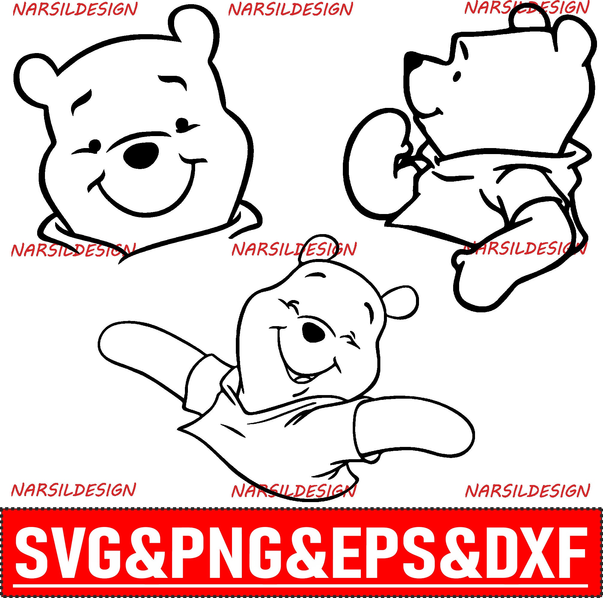 Winnie SVG Digital Download Bundle Svg, Eps, Png, Dxf - Etsy