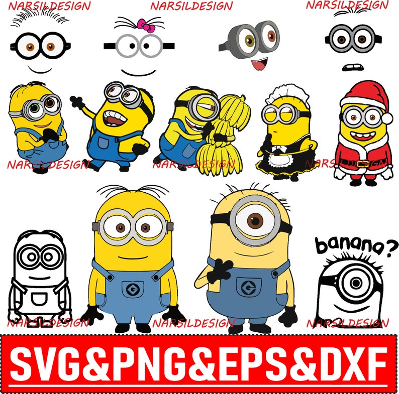 Minions SVG Bundle – Craft Cut Files (svg, Png, Eps, Dxf) - Etsy