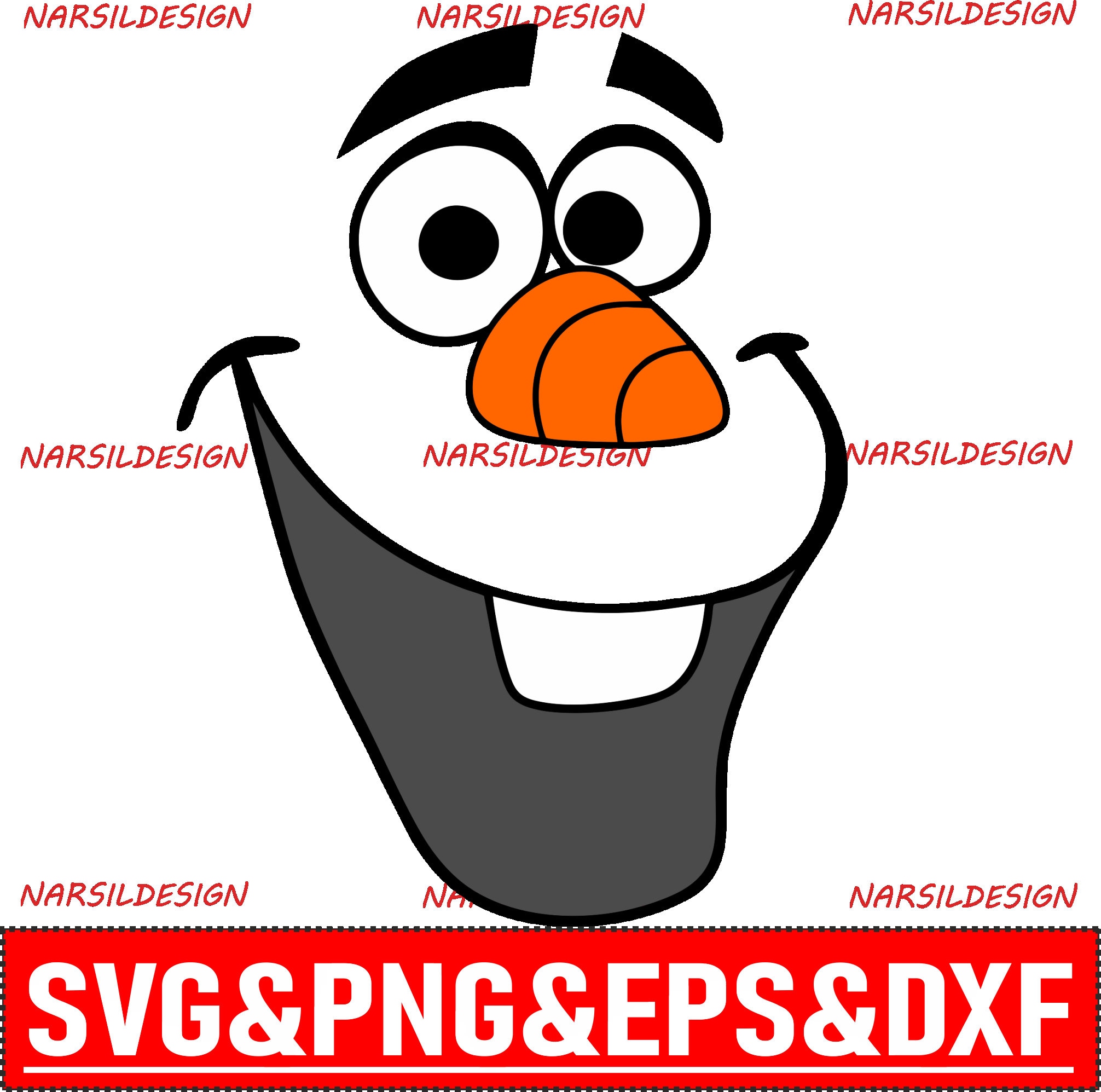 Olaf Face Instant Download Svg Eps Png Dxf - Etsy