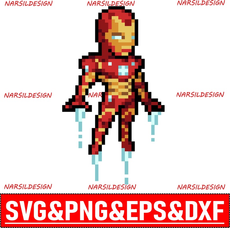 Iron Man Pixel Art SVG, Superhero Svg, High Quality Svg Files for ...