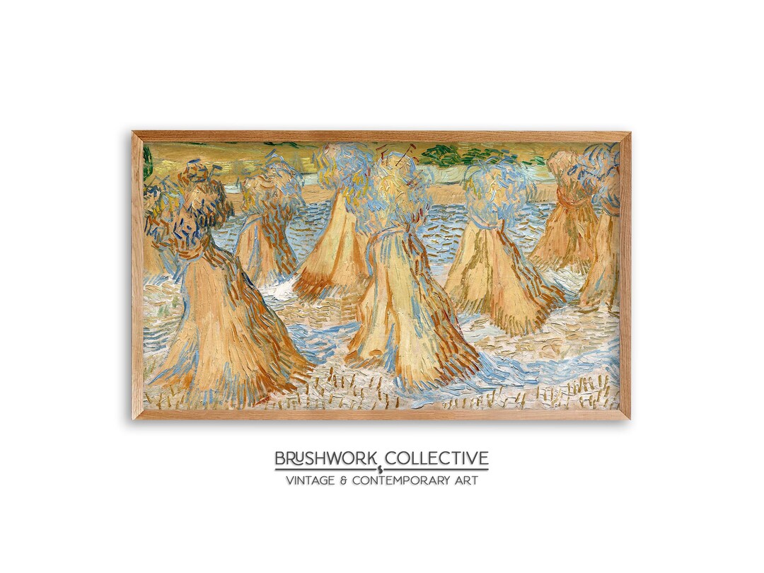 Samsung Frame TV Art | Haystacks Painting | Impressionist Haystacks ...