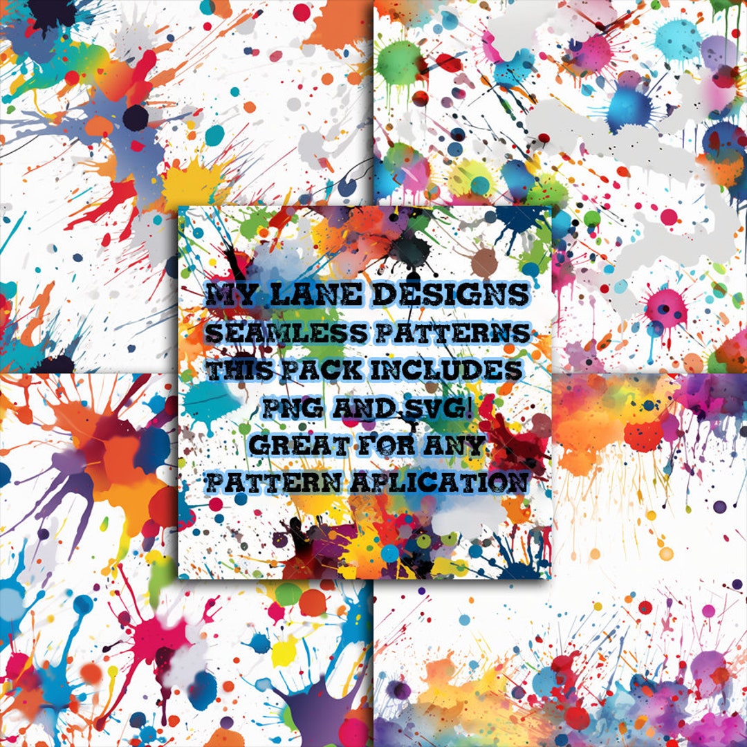 Seamless White Paint Splatter Patterns 5 HD Patterns Png - Etsy