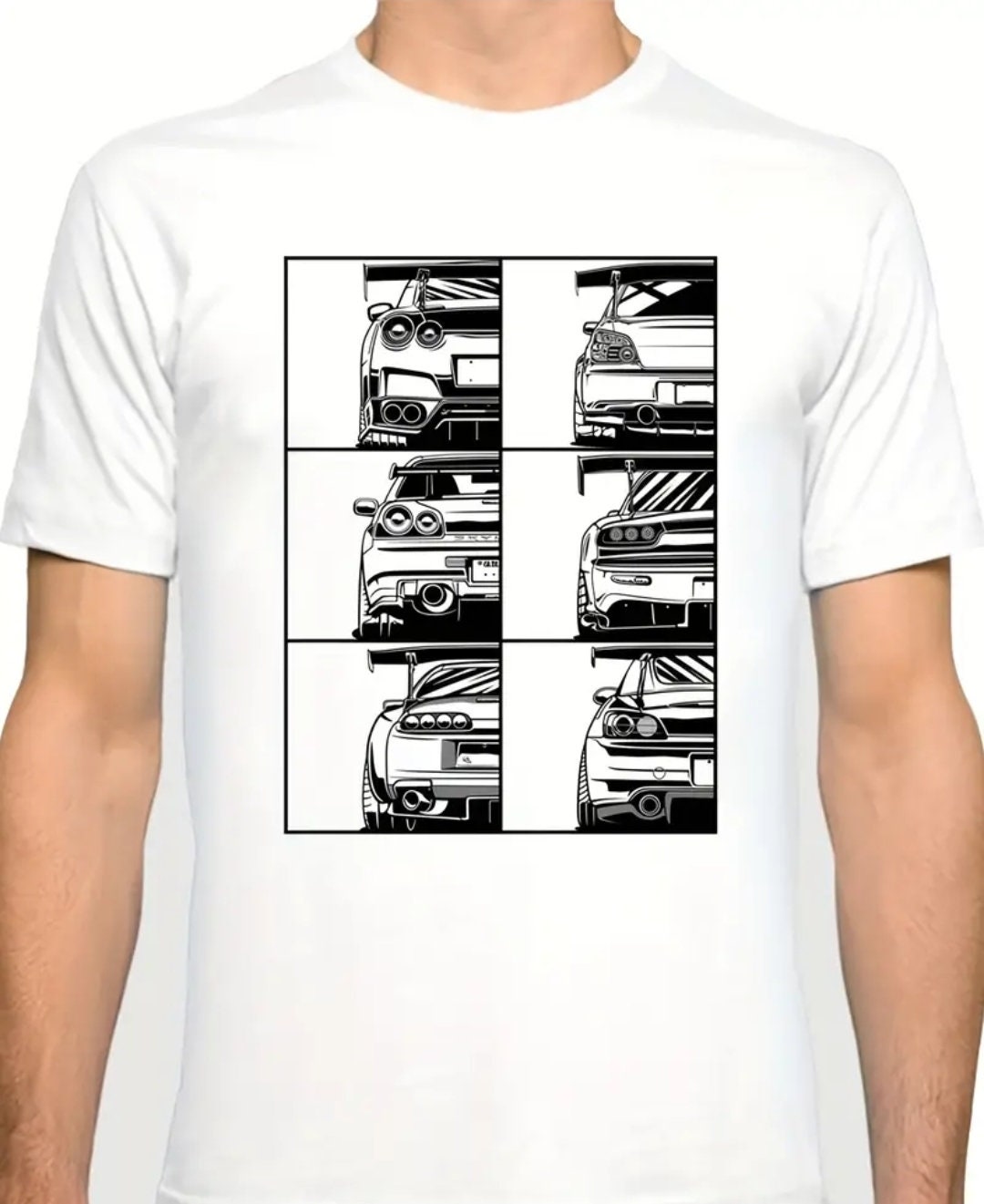 Comic Style Race Car Pattern JDM Car Tails Print Men's - Etsy