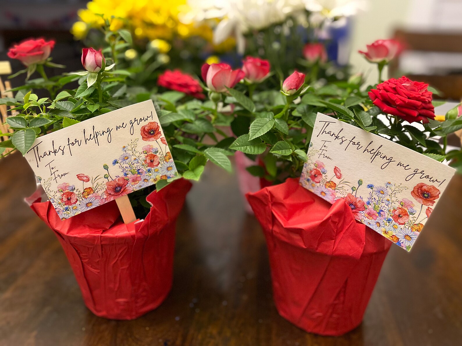 Teacher Appreciation Gift Tags, Teacher Appreciation Thank You, Flower ...