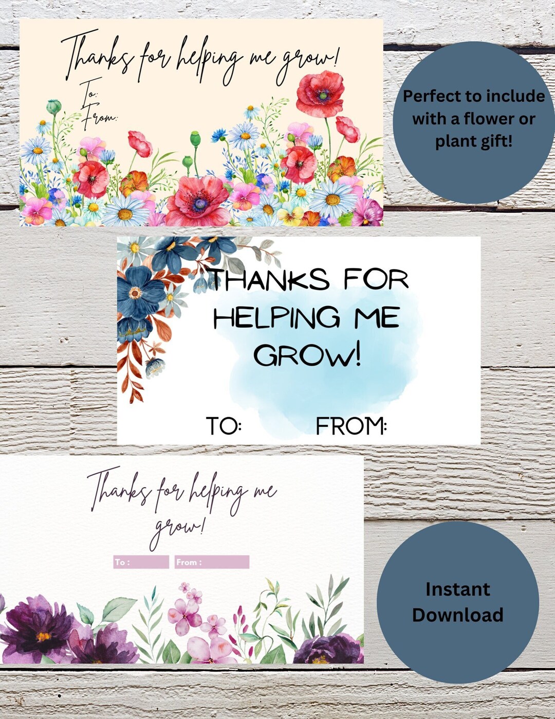 Teacher Appreciation Gift Tags, Teacher Appreciation Thank You, Flower ...