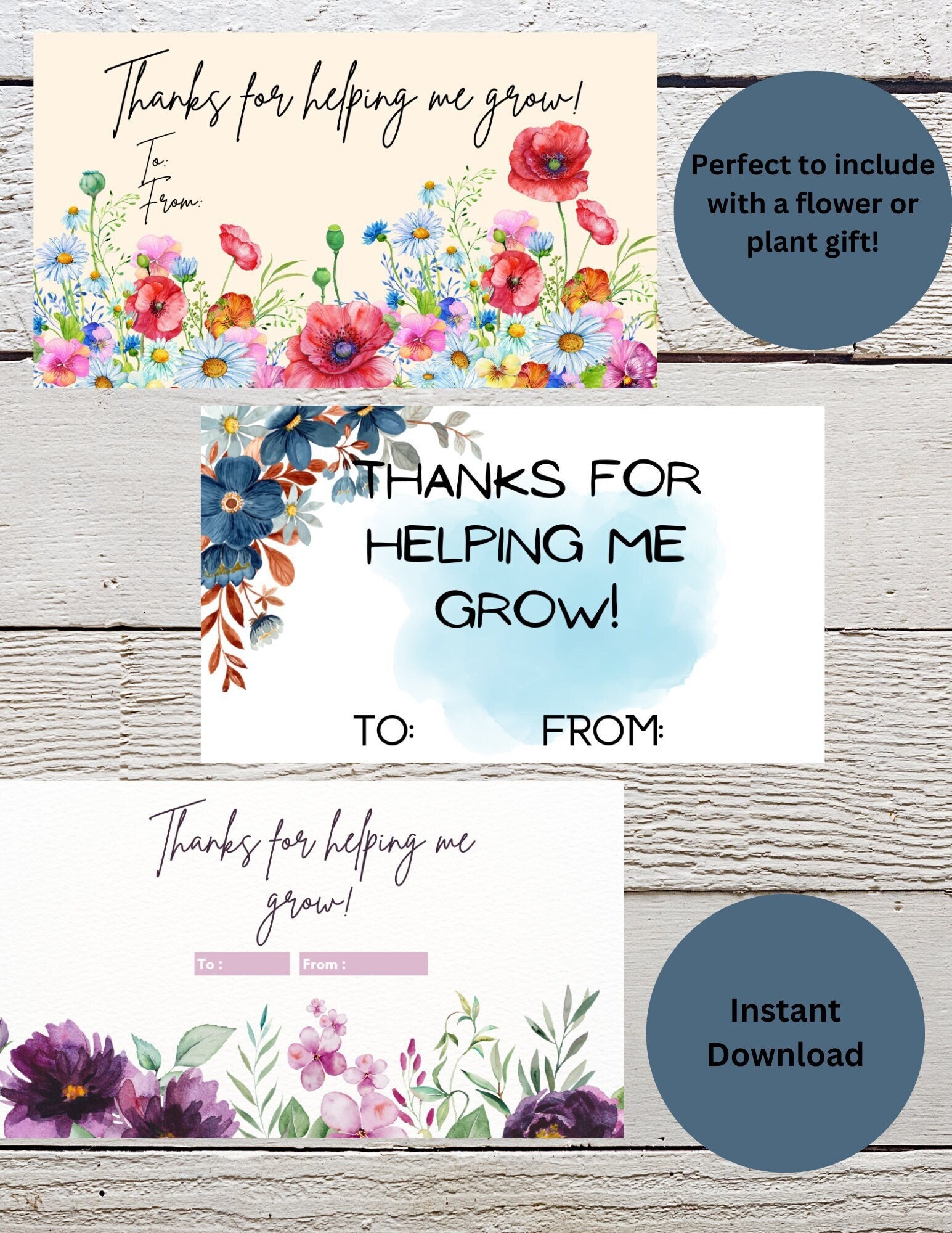 Teacher Appreciation Gift Tags, Teacher Appreciation Thank You, Flower ...