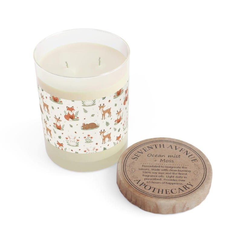 Woodland Animals Candle Deer Fox Scented Candle - Etsy