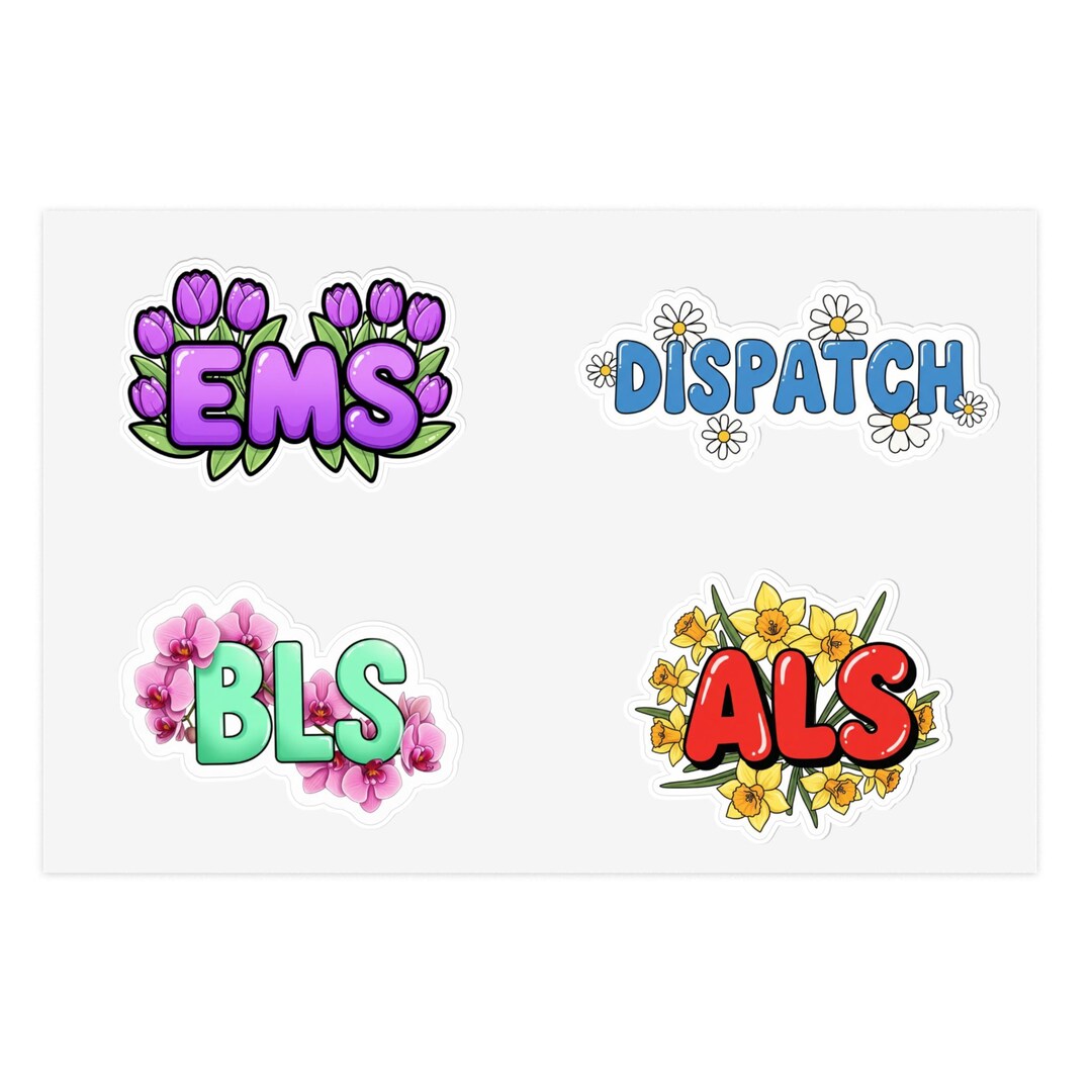 First Responder Sticker Sheet: Floral EMS BLS ALS - Etsy