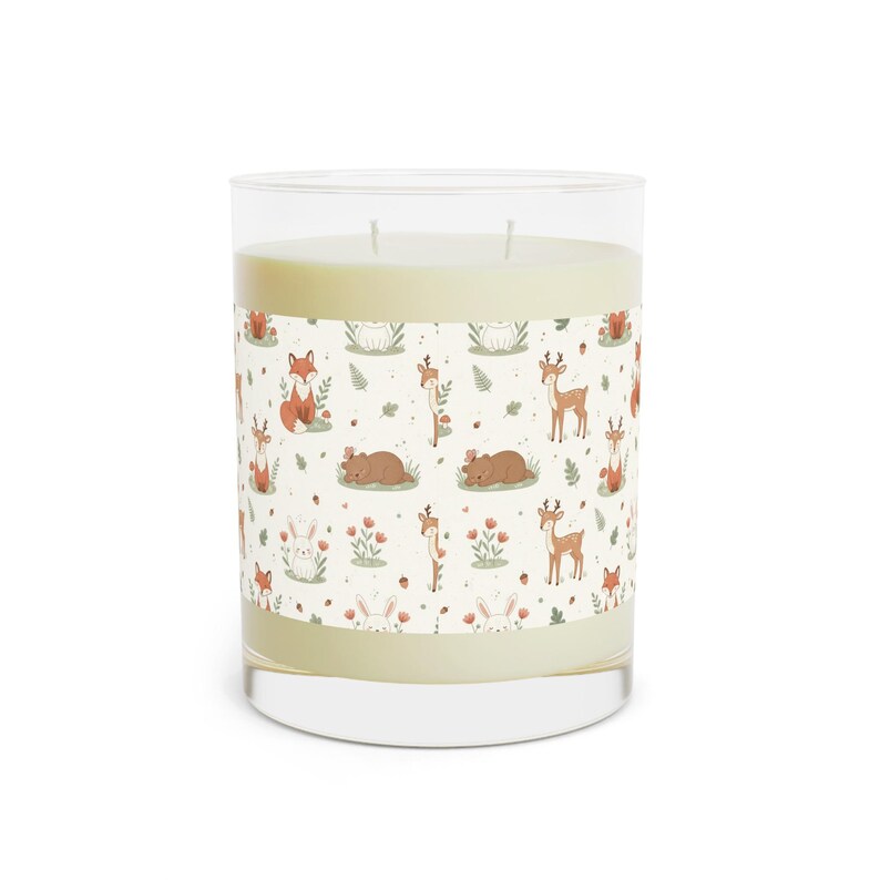 Woodland Animals Candle Deer Fox Scented Candle - Etsy