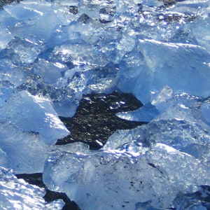 Glacial Ice on a Black Pebble Beach Digital Photo Color - Etsy