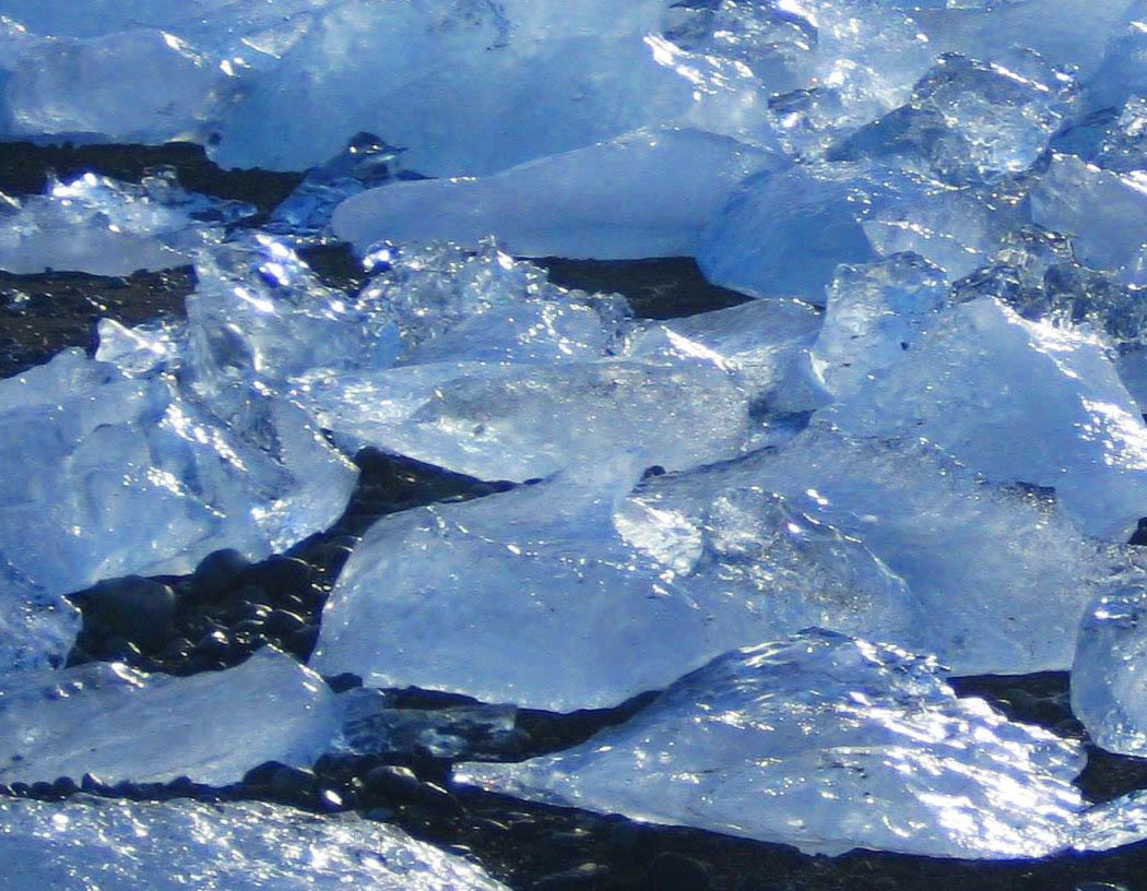 Glacial Ice on a Black Pebble Beach Digital Photo Color - Etsy