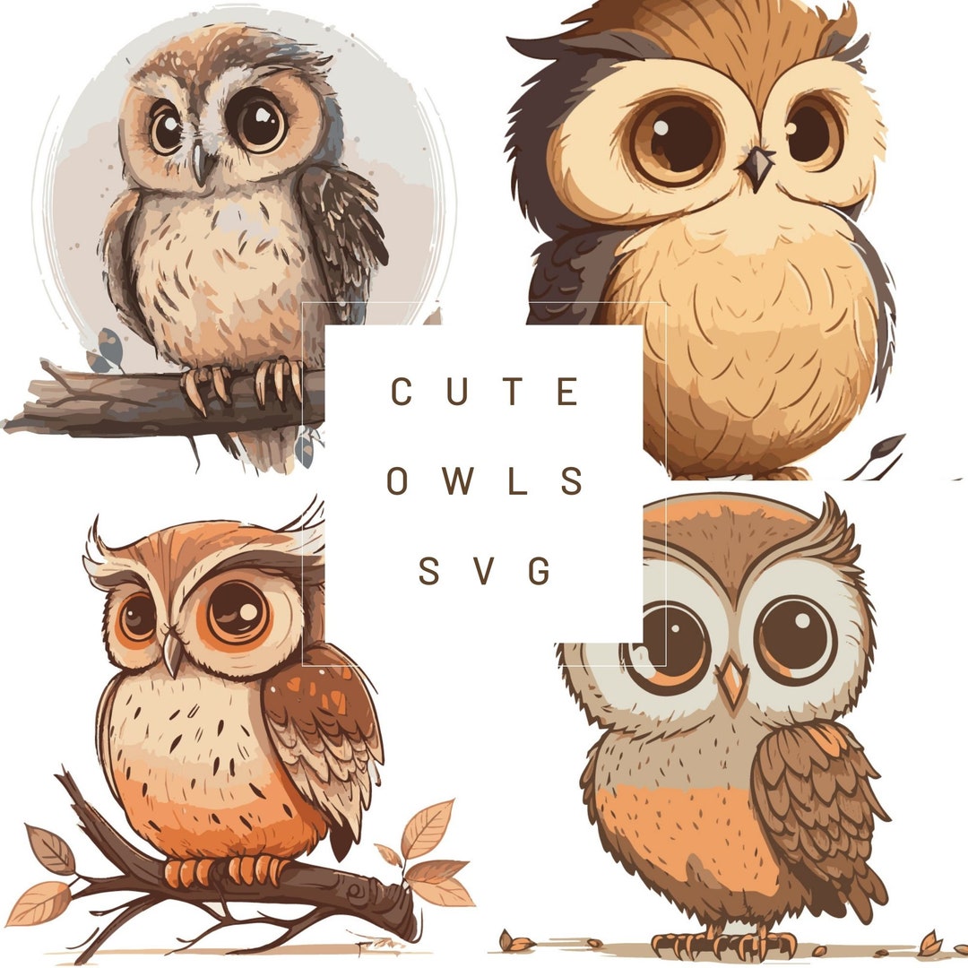 Cute Owl Designs: SVG Files for Personal and Commercial Use - Etsy
