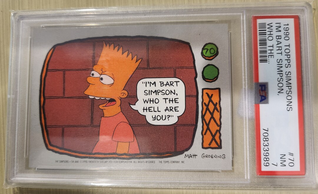 1990 Topps Simpsons Bart Simpson #70 Trading Card PSA 7 - Etsy