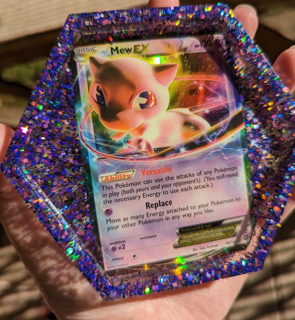 Pokemon Holographic Mew EX Card Resin Coaster - Etsy