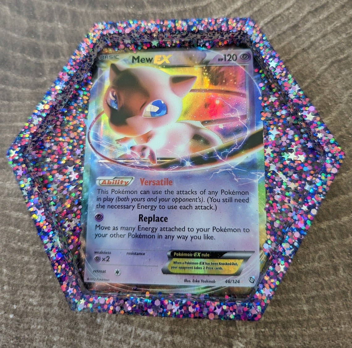 Pokemon Holographic Mew EX Card Resin Coaster - Etsy