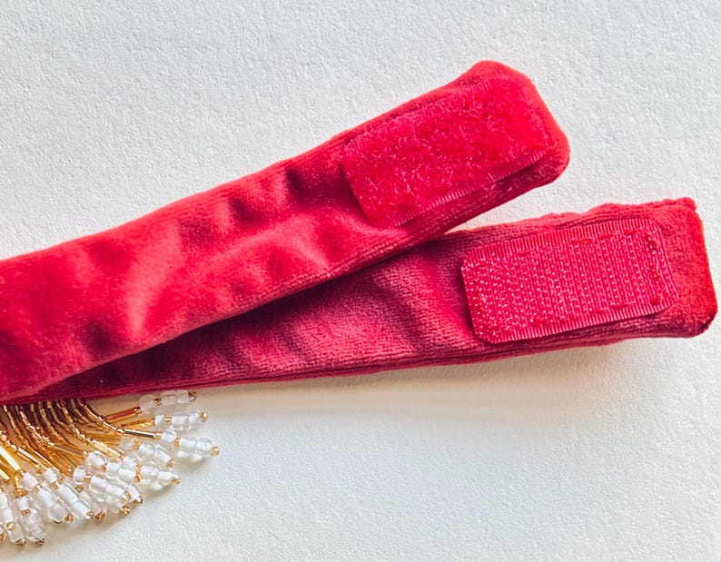 Gothic Red Velvet Choker With Glass Beads - Etsy