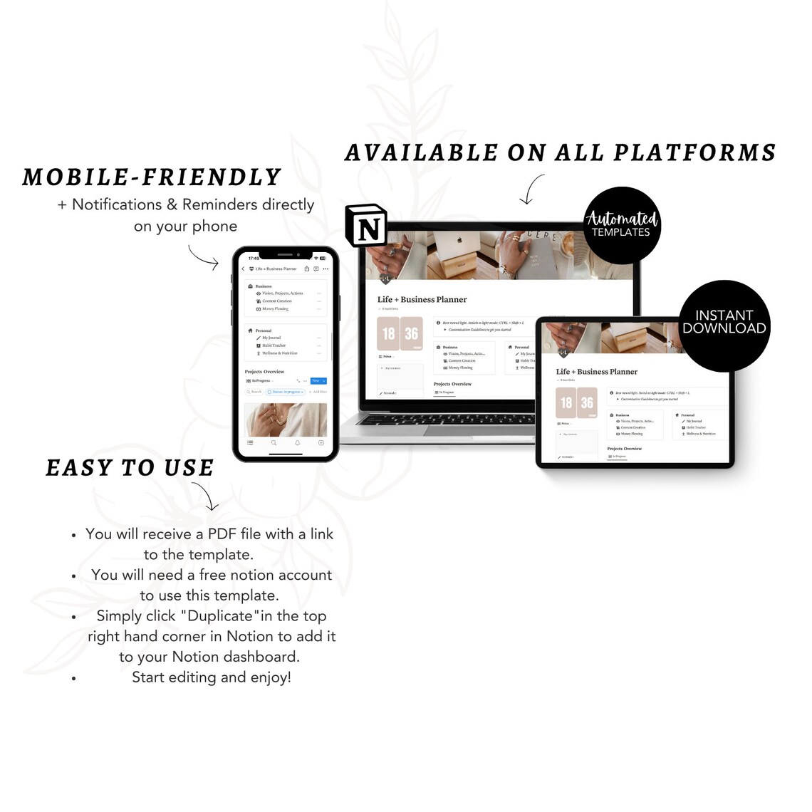 2024 All in One Notion Template, Entrepreneur Dashboard, Ultimate Life Planner, Aesthetic Design ...