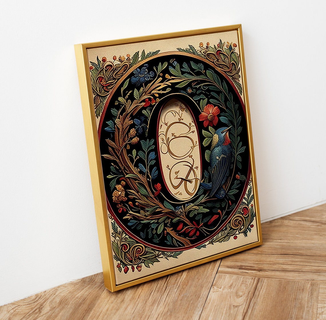 Illuminated Manuscript | Letter O Initial With Classic Flourish ...