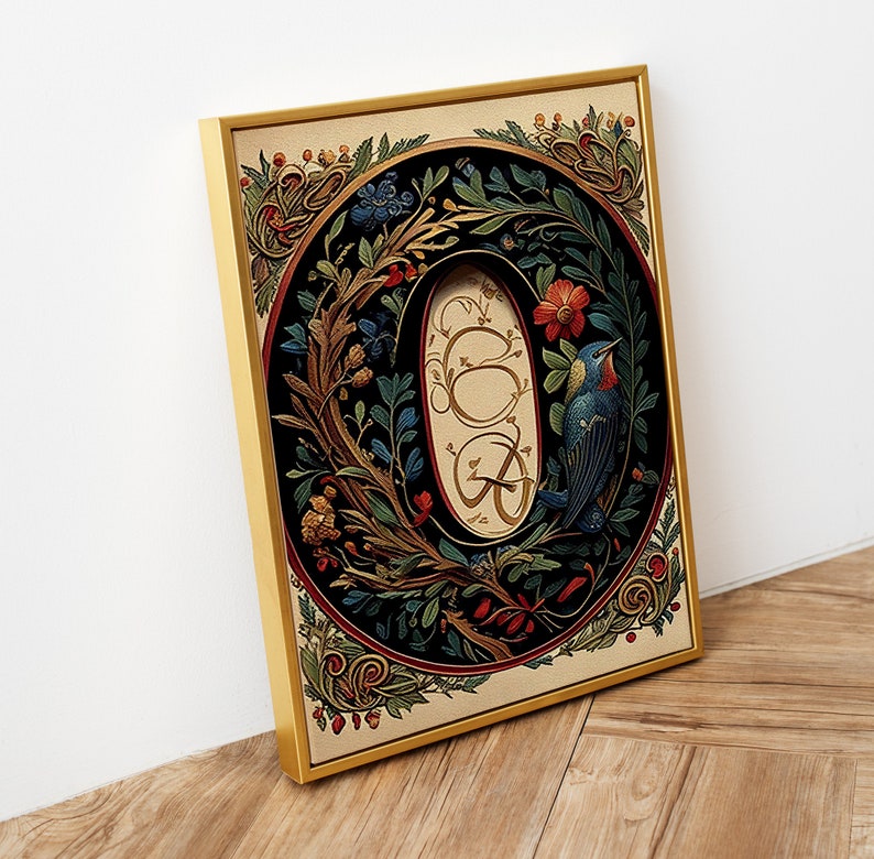 Illuminated Manuscript | Letter O Initial With Classic Flourish ...