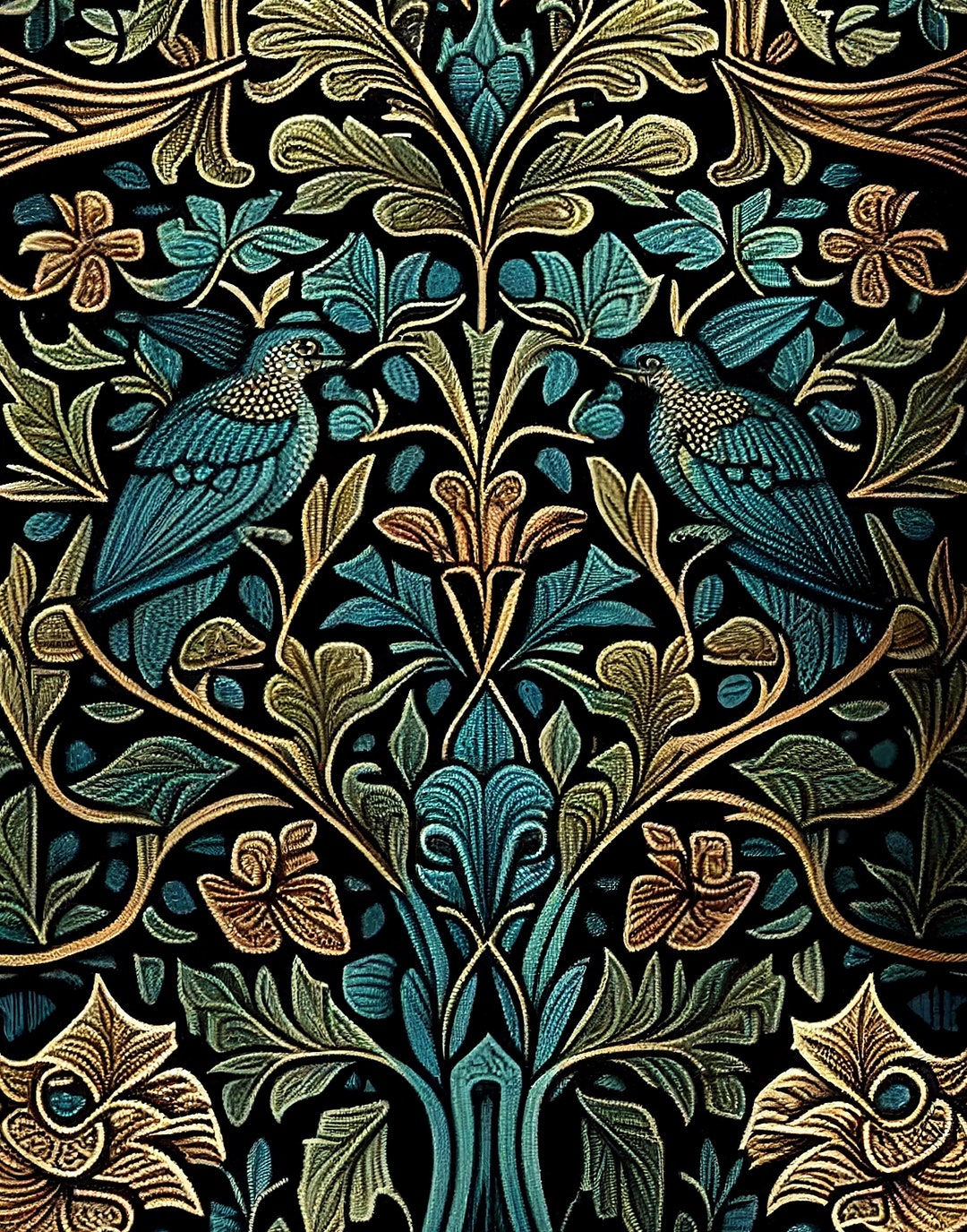 Arts & Crafts William Morris UNIQUE Design | Floral Decor Print ...