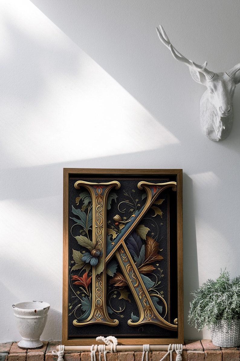 Illuminated Manuscript | Letter K Initial With Classic Flourish | GREAT ...