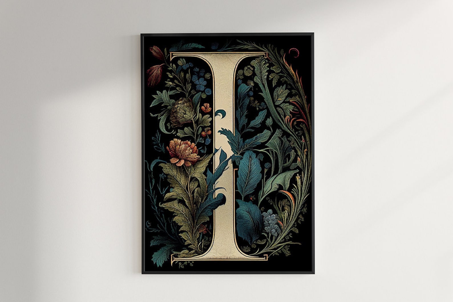 Illuminated Manuscript | Letter I Initial With Classic Flourish | GREAT ...