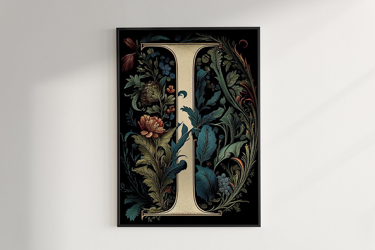 Illuminated Manuscript | Letter I Initial With Classic Flourish | GREAT ...