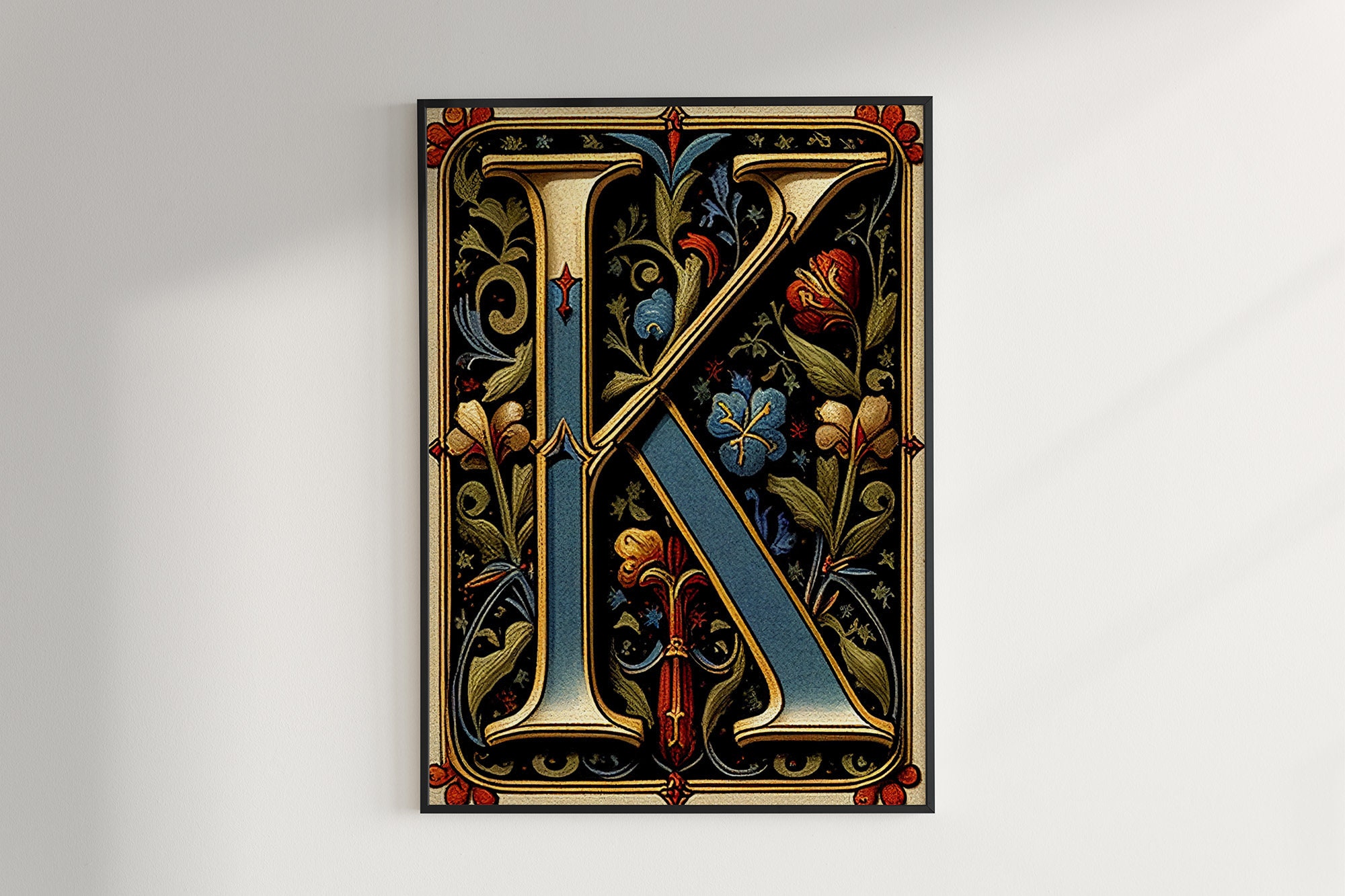 Illuminated Manuscript | Letter K Initial With Classic Flourish | GREAT ...