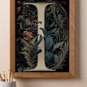 Illuminated Manuscript | Letter I Initial With Classic Flourish | GREAT ...