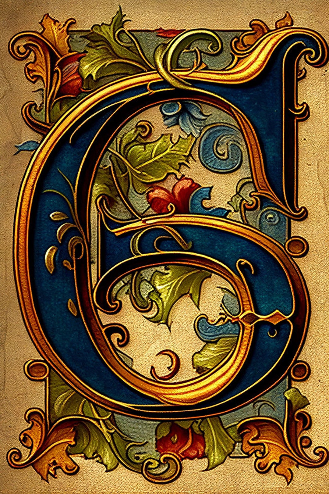 Illuminated Manuscript Letter G