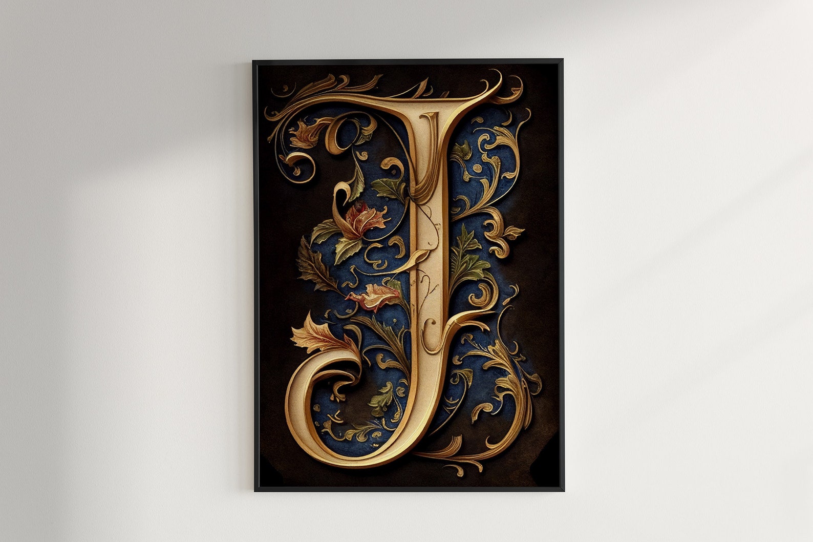 Illuminated Manuscript | Letter J Initial With Classic Flourish | GREAT ...