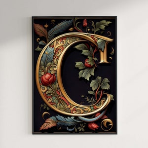 Illuminated Manuscript | Letter C Initial With Classic Flourish | GREAT ...