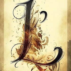 Custom Calligraphy Letter L Initial With Classic Flourish GREAT ...