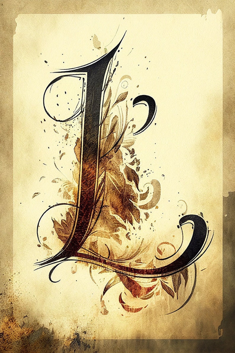 Custom Calligraphy Letter L Initial With Classic Flourish GREAT ...